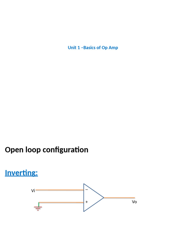 Unit 1 - Introduction To Op Amp | PDF | Operational Amplifier | Amplifier