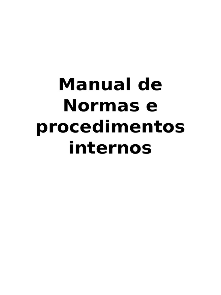 Manual de Normas e Procedimentos Internos | PDF | Conformidade regulatória