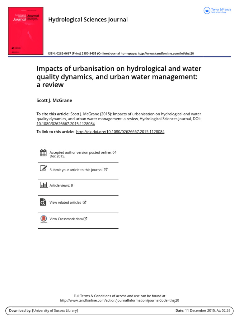 2020.5.Impacts of urbanisation on hydrological | PDF | Precipitation ...