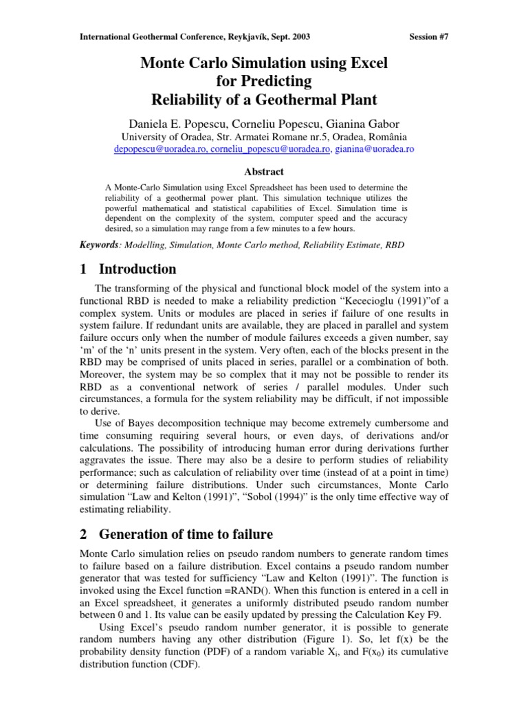 Monte Carlo Simulationm | PDF | Reliability Engineering | Confidence Interval