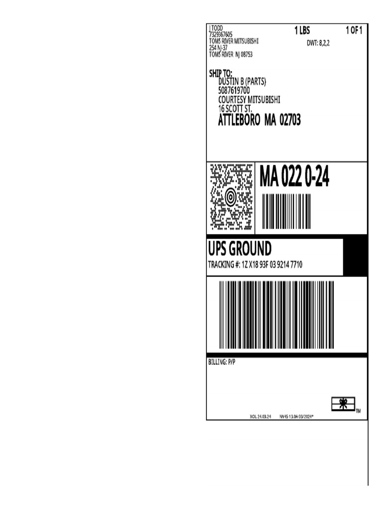 TOMS RIVER SHIP LABEL OCR | PDF