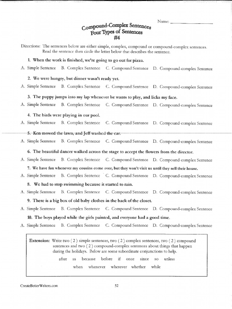 4 types of sentences #4-1 | PDF