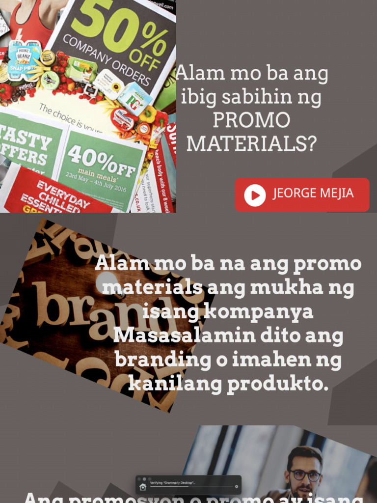 Promosyonal Na Materials | PDF