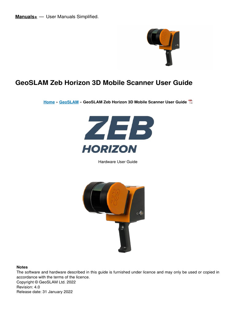 Zeb Horizon 3d Mobile Scanner Manual | PDF | Battery Charger | Computer ...