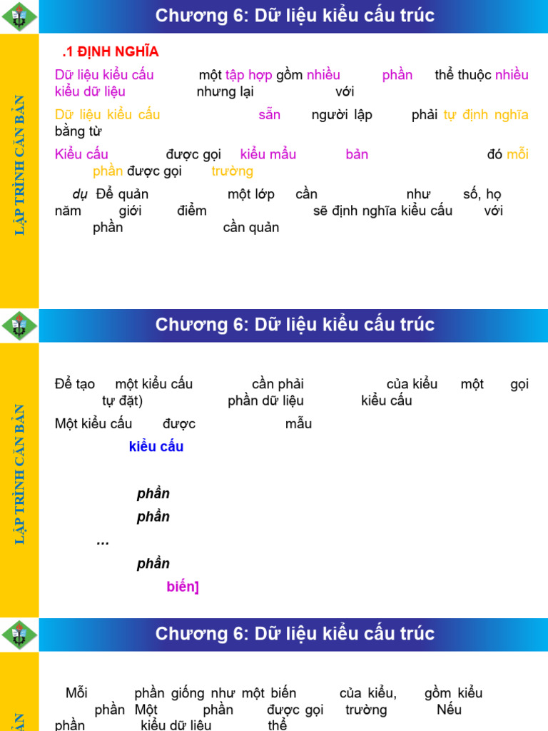 Chuong 6-Du lieu kieu cau truc-ThayHieu | PDF