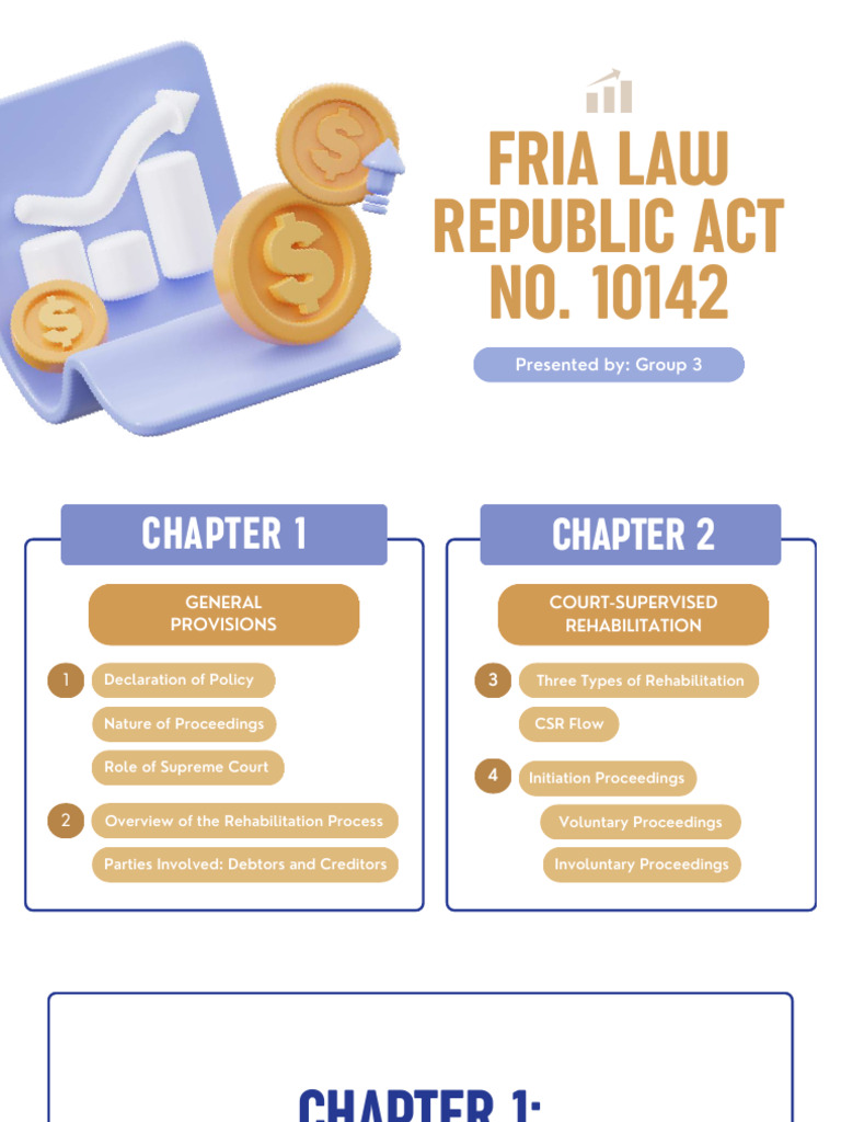 Overview of FRIA Law and Rehabilitation Process | PDF | Bankruptcy ...