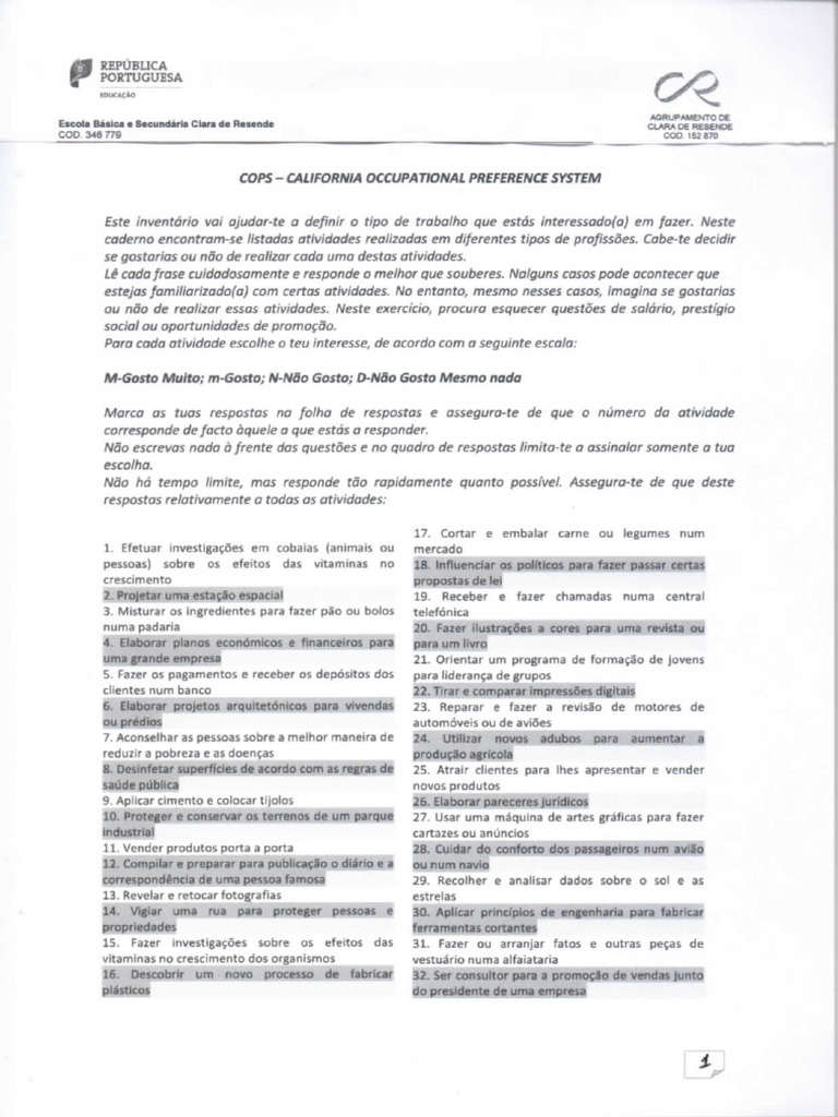 Atividade - COPS - Enunciado | PDF