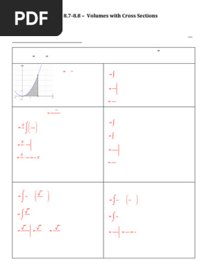 Calculus Ab Worksheet On Volume By Cross Sections Volume Of Solids