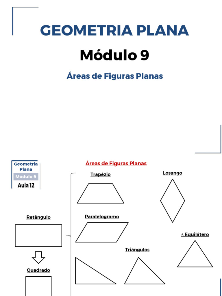 G.P.-Módulo9-Aula 12 - Áreas de Figuras Planas | PDF | Triângulo | Geometria convexa