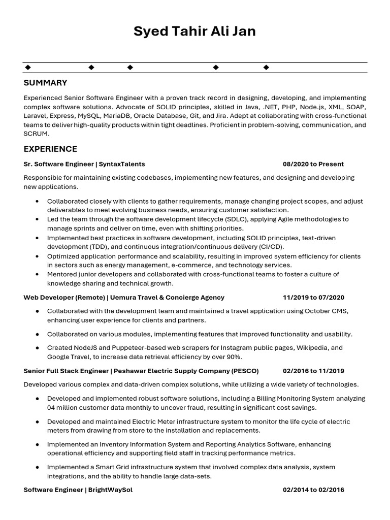 Syed Tahir Ali Jan Site82 | PDF | Software Development Process ...