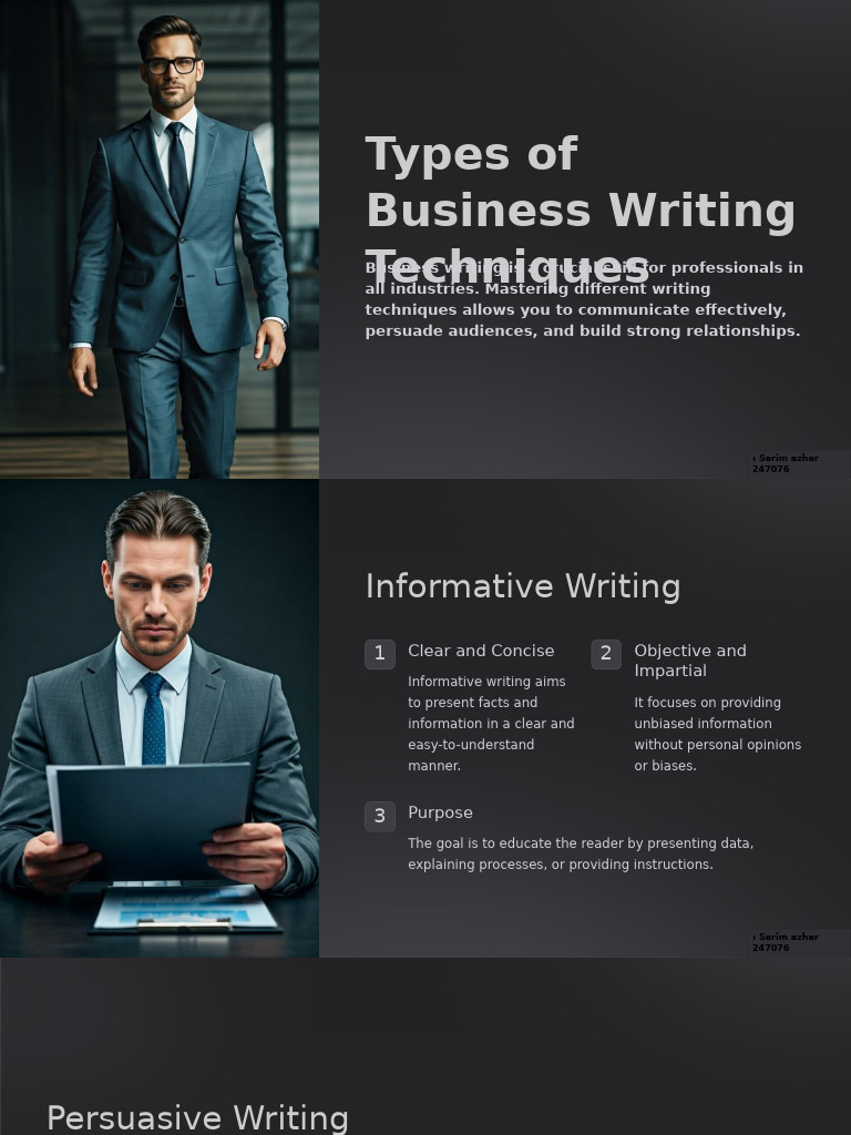 Types of Business Writing Techniques | PDF | Human Communication | Cognition