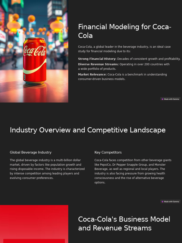 Financial Modeling For Coca Cola | PDF | Valuation (Finance ...