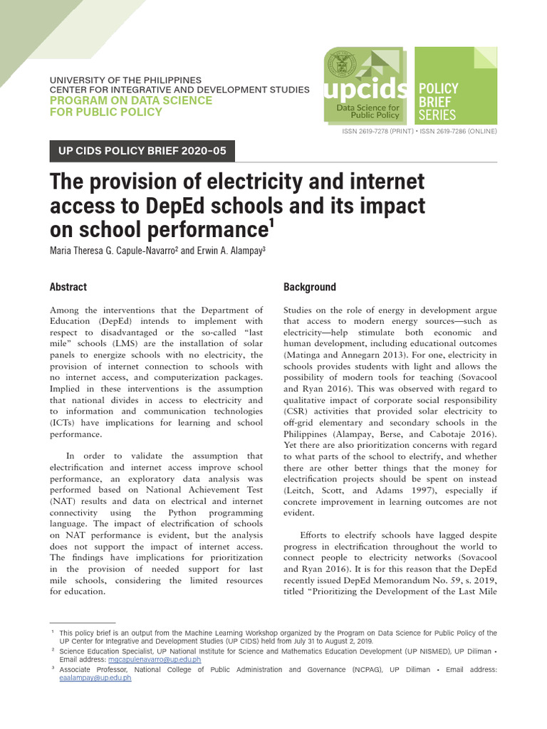 UP CIDS Policy Brief 2020 05 | PDF | Machine Learning | Data Analysis