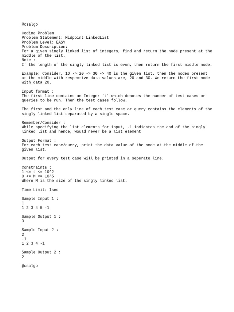 1.midpoint LinkedList | PDF