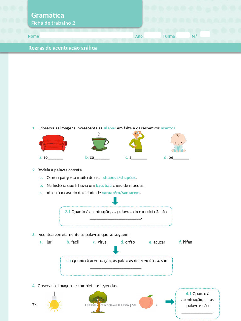 MSGS5 Fichas de Trabalho Gramatica 2 | PDF