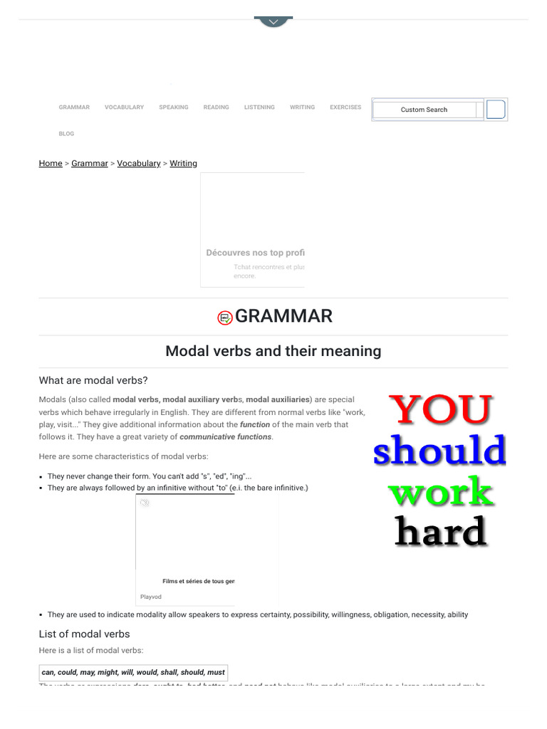 English Grammar - Modals, Modal Verbs | PDF | Morphology | Linguistic ...