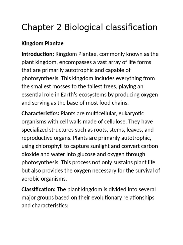 kindom plantae | PDF | Plants | Photosynthesis