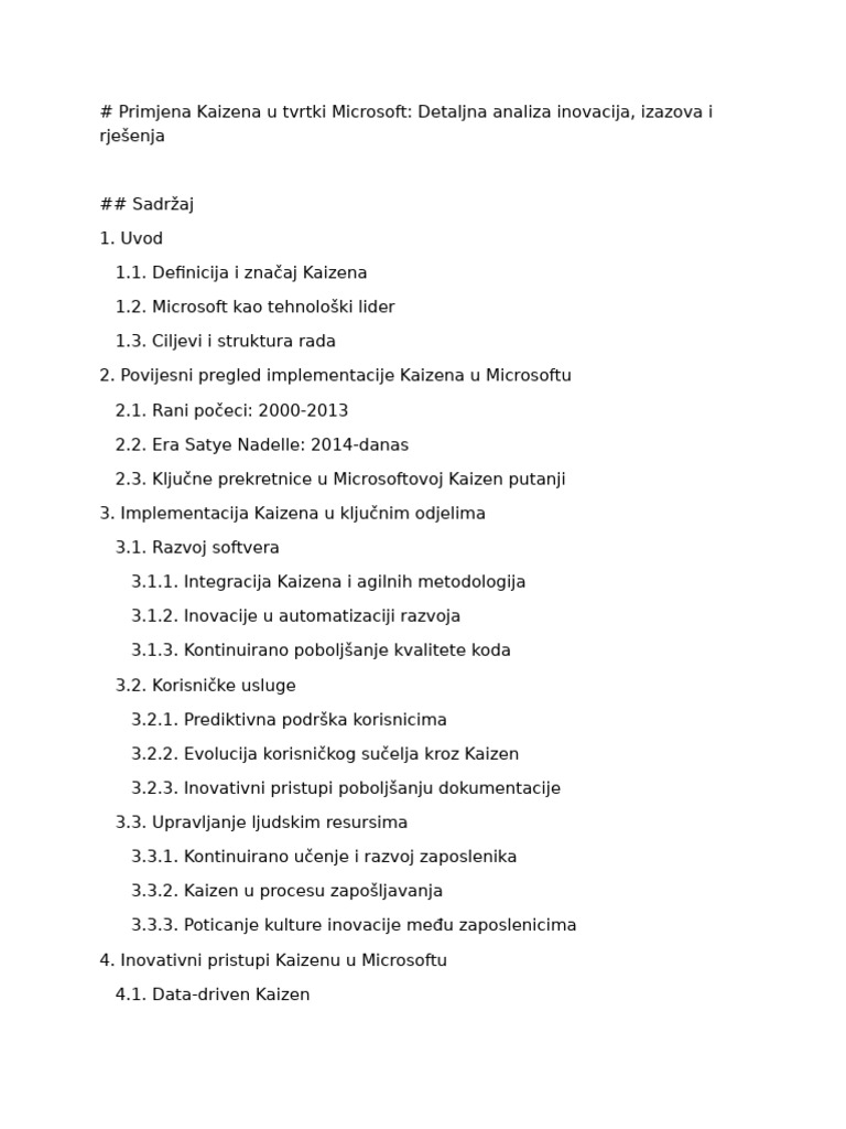 Primjena Kaizen u Microsoftu | PDF