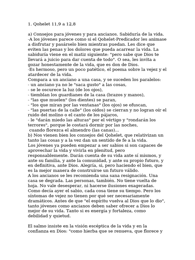 Eclesiastés, Vanidad de La Vida | PDF