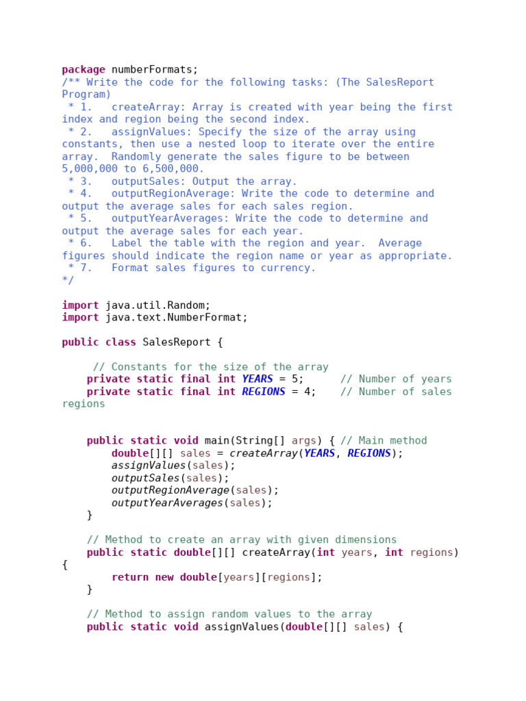 Coding Task Lesson 15 Java Arrays 2 Dimensional Pdf Computer Science Software Development