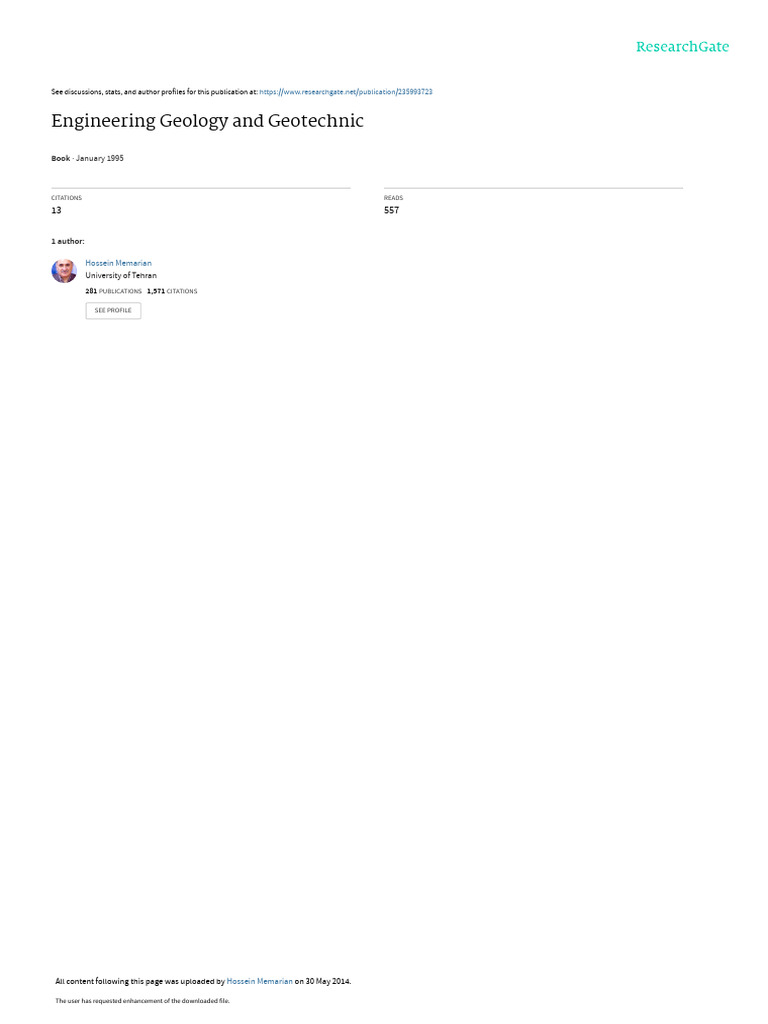 Engineering Geology and Geotechnic: January 1995 | PDF