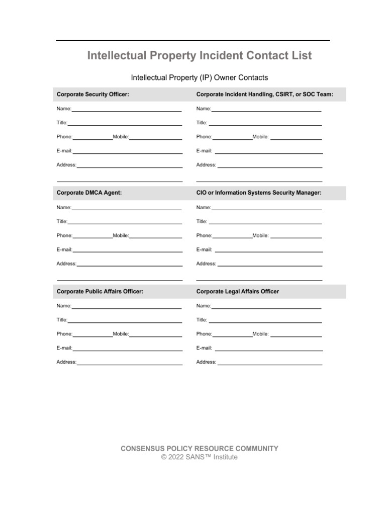 IPIHF Incident Contact List | PDF | Digital Rights | Information Technology