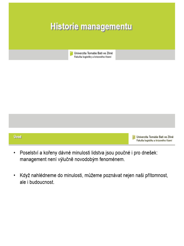 Management - Historie Managementu | PDF