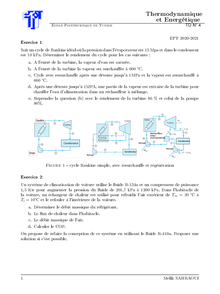 Cycle de Rankine et Climatisation R-134a | PDF | Turbine | Gaz
