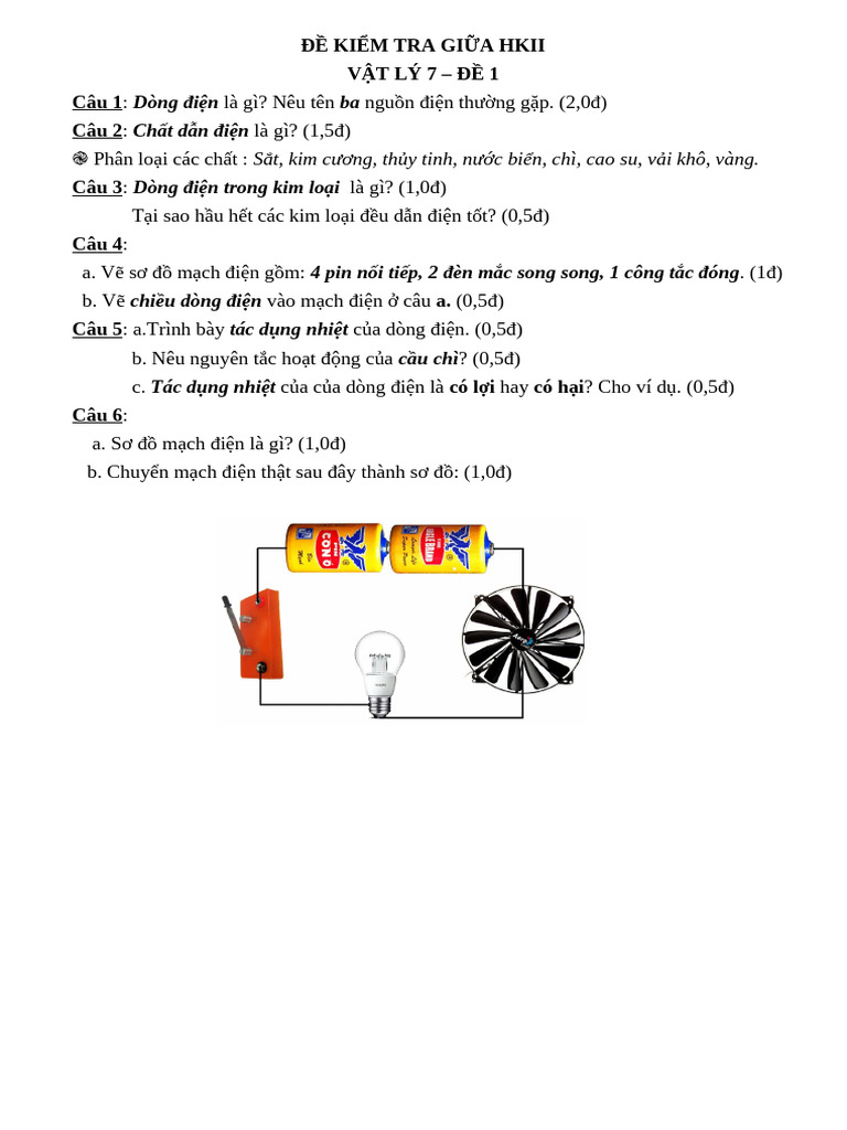 Đề giữa HKII 7 | PDF