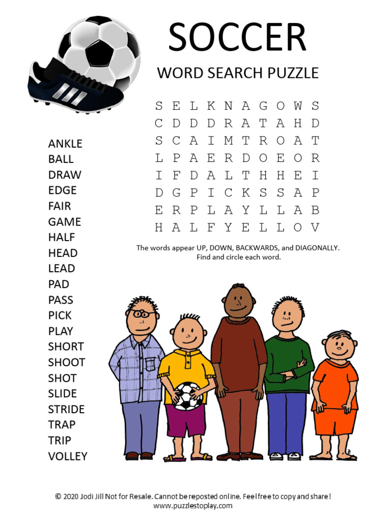 Soccer Word Search Puzzle File | PDF
