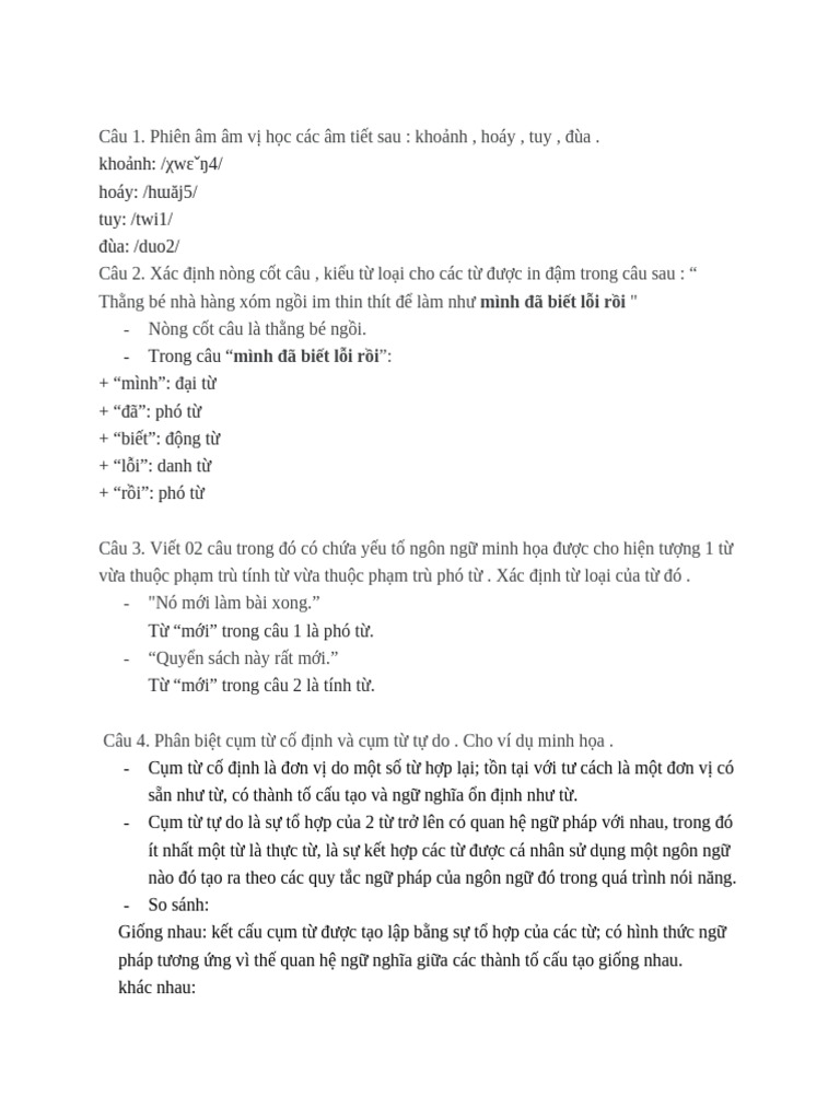 Bài Tập NMVNH | PDF