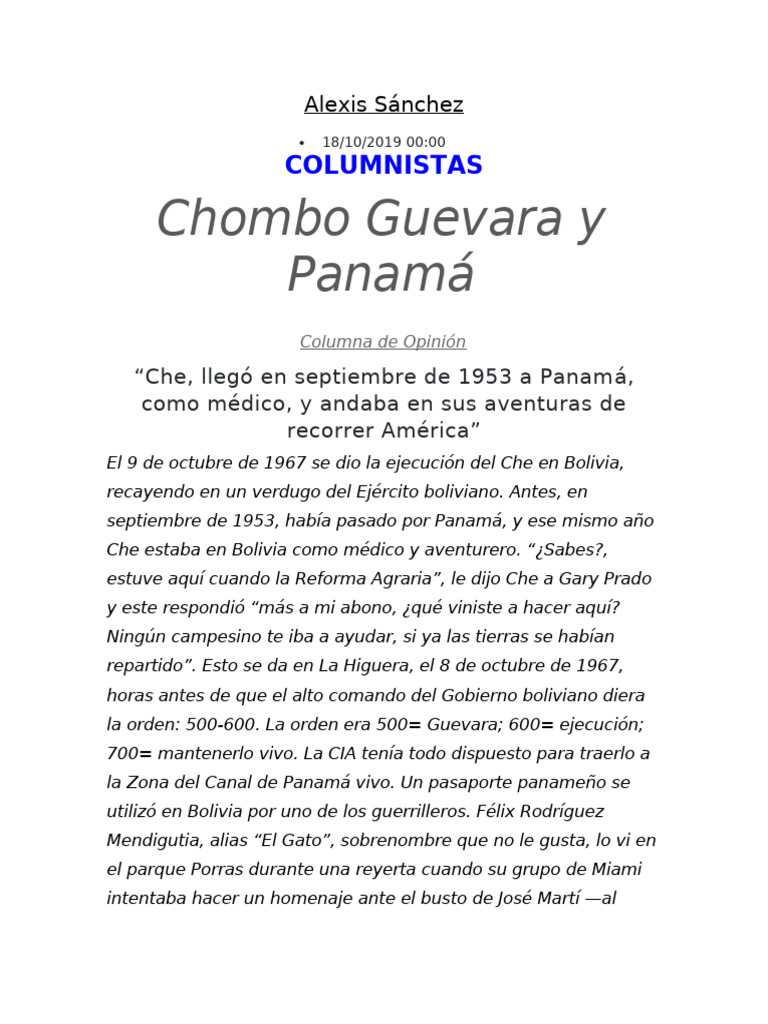 Guevarra | PDF | Che Guevara | Panamá