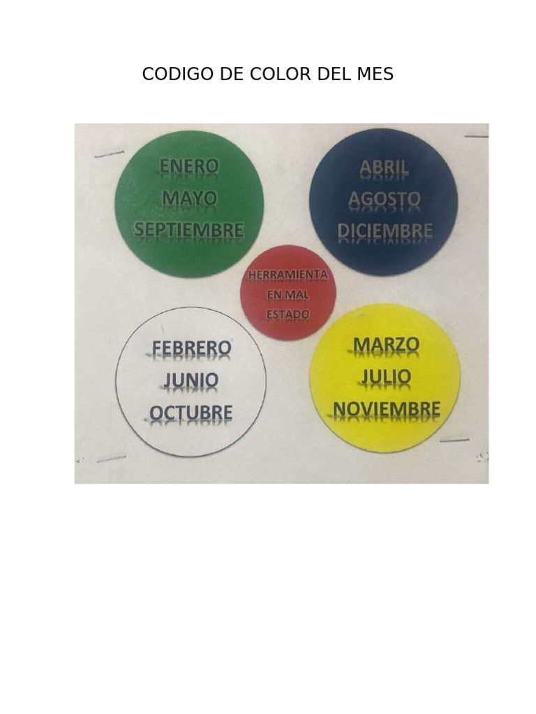 CODIGO DE COLOR DEL MES | PDF