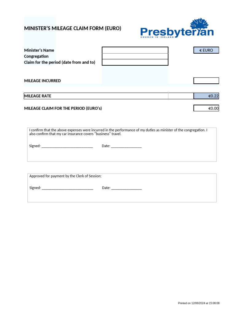 Mileage Claim Form Stephen Gleghorne-2 | PDF | Military Operations