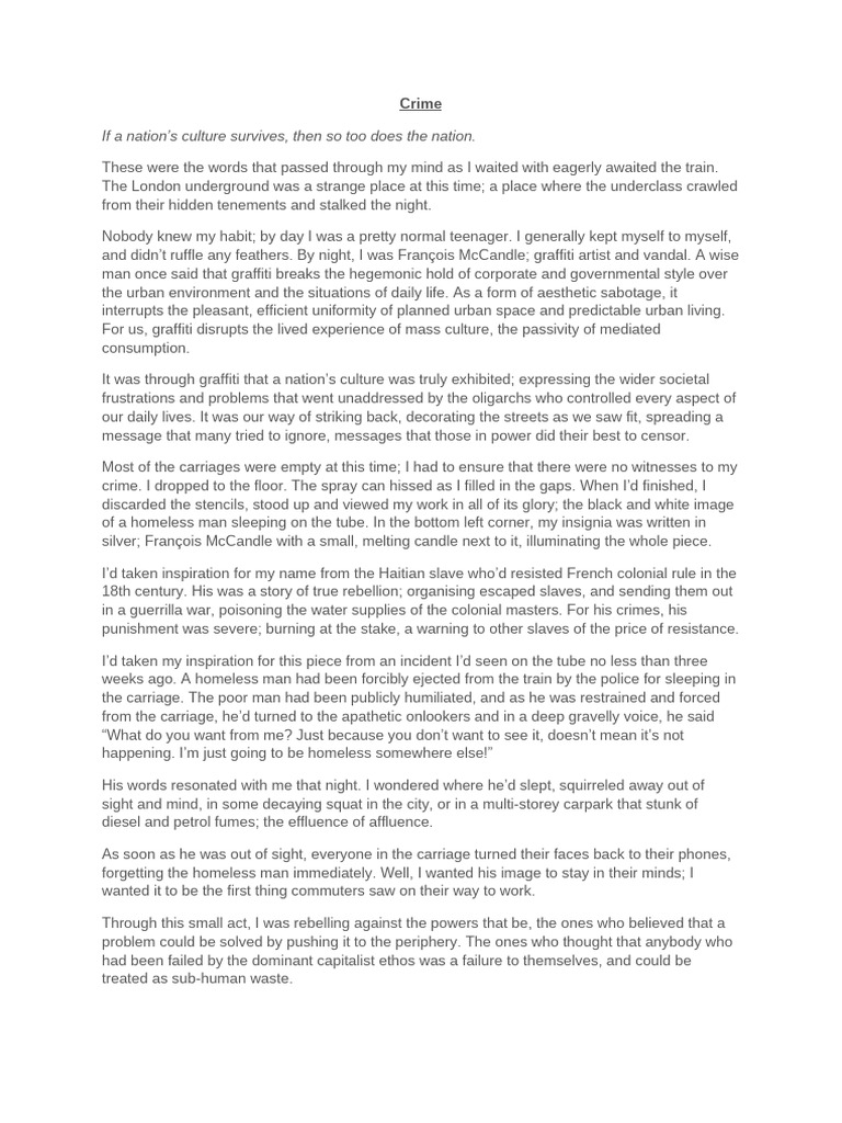 Crime - Comprehension tests | PDF | Graffiti