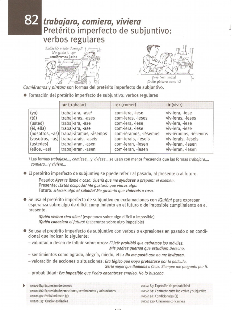 M-PRETERITO IMPERFECTO DEL SUBJUNTIVO VERBOS REGULARES | PDF