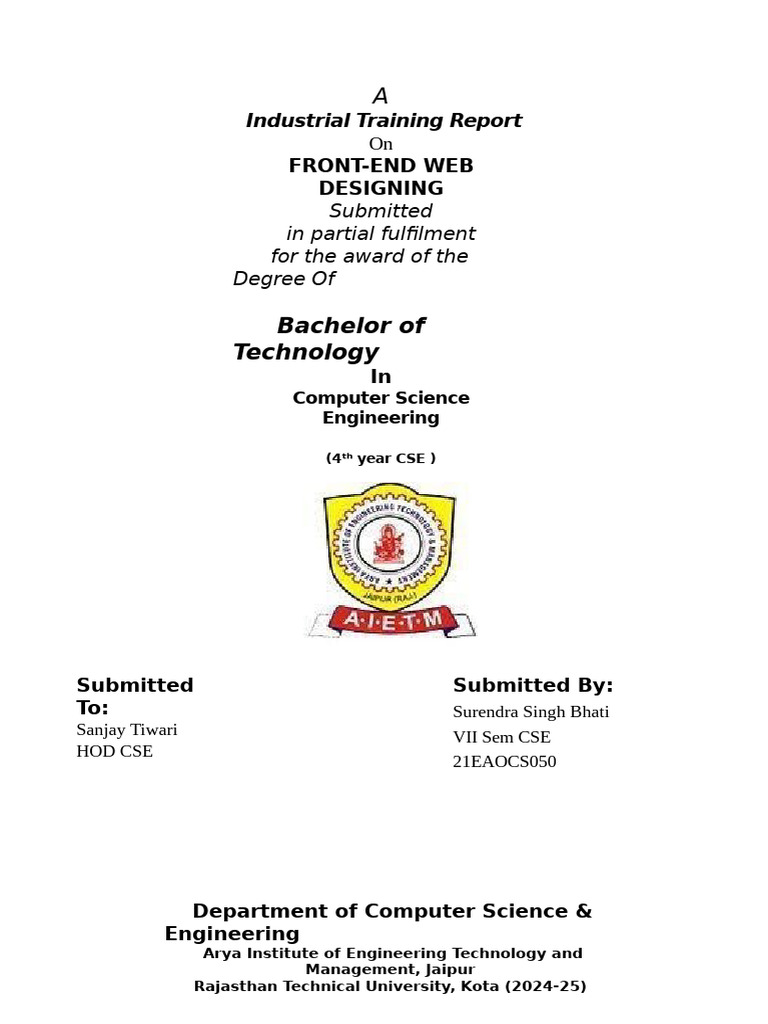 Surendra Singh Report | PDF | World Wide Web | Internet & Web