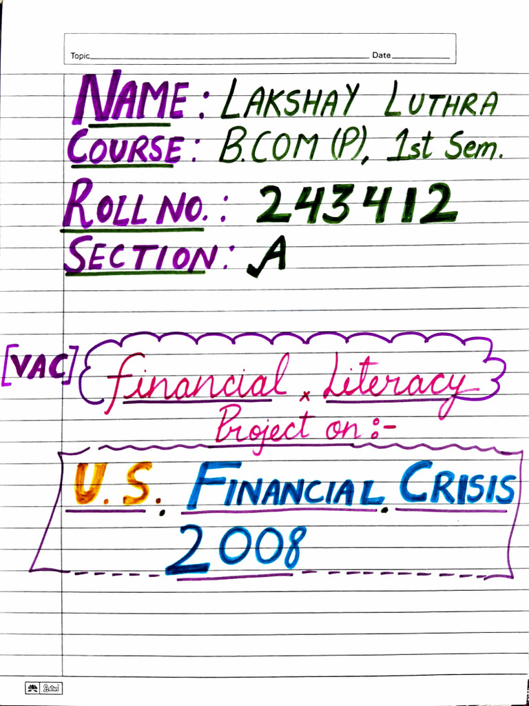 Financial - Literacy PROJECT | PDF