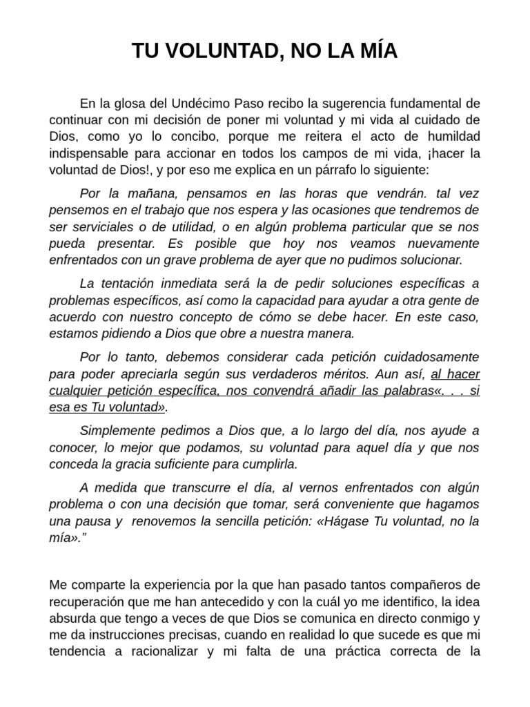 TU VOLUNTAD | PDF
