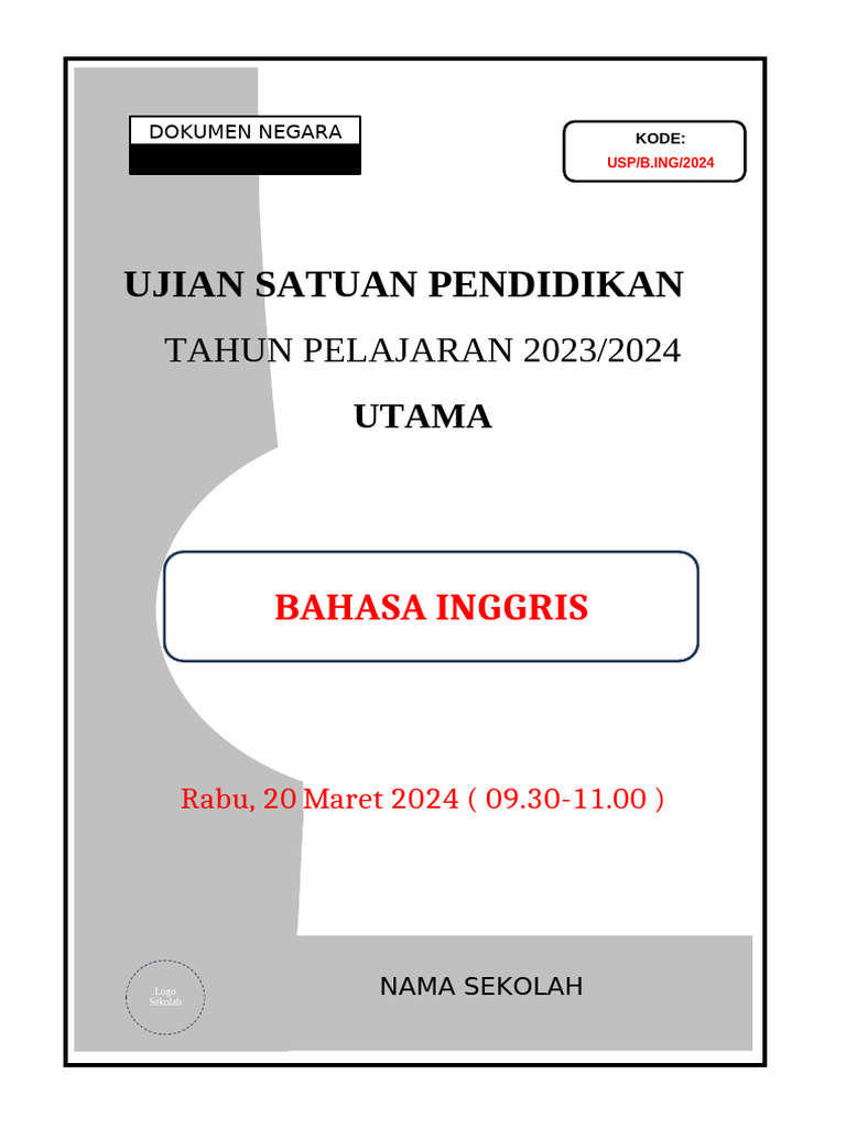 Cover naskah soal USP 2024 | PDF