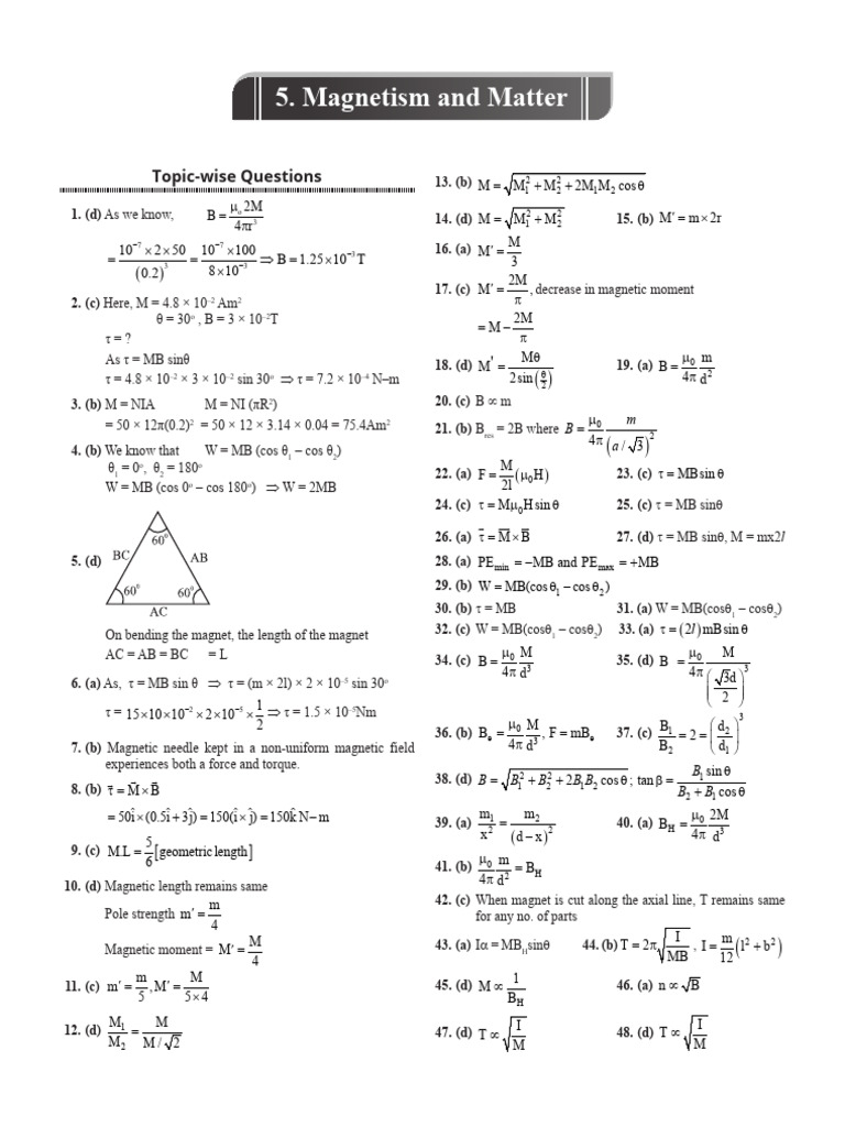 Magnetism and Matter - Modules Explanation | PDF | Ferromagnetism | Electromagnetism