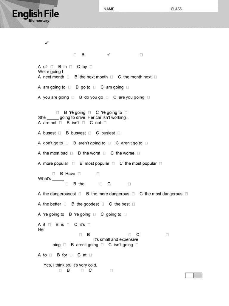 EF4e_elem_quicktest_10 (1) | PDF | Languages | Foreign Language Studies
