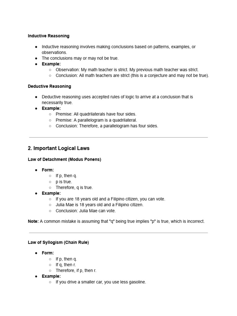 (Geometry) Inductive and Deductive Reasoning | PDF | Deductive Reasoning | Mathematical Logic