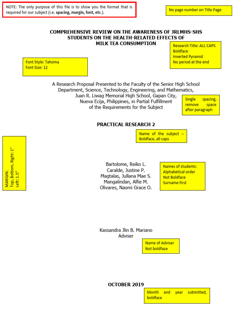Awareness of Health Effects of Milk Tea | PDF | Tea | Drink