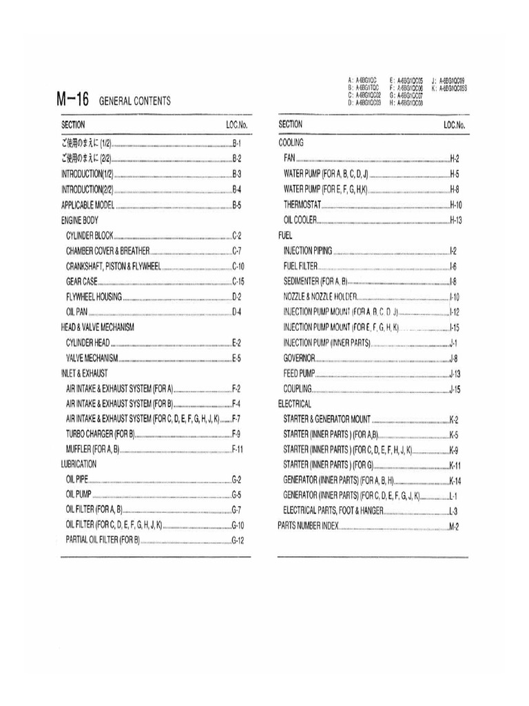 L34 6BG1发动机零件目录 isuzu | PDF