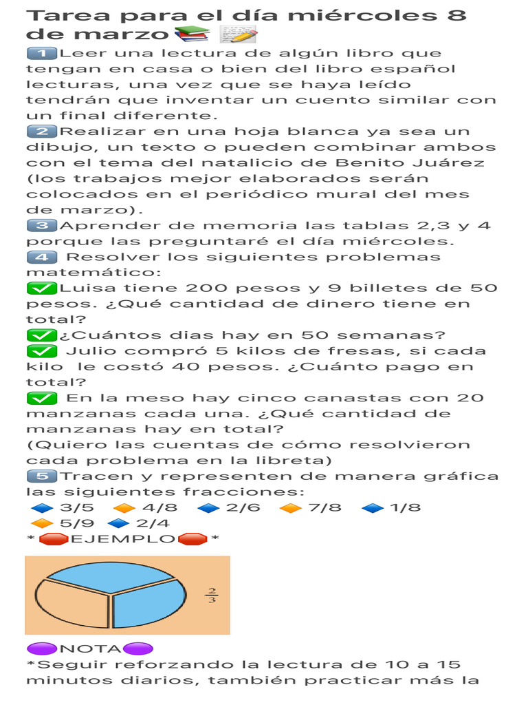Tarea para el día miércoles 8 de marzo?? | PDF