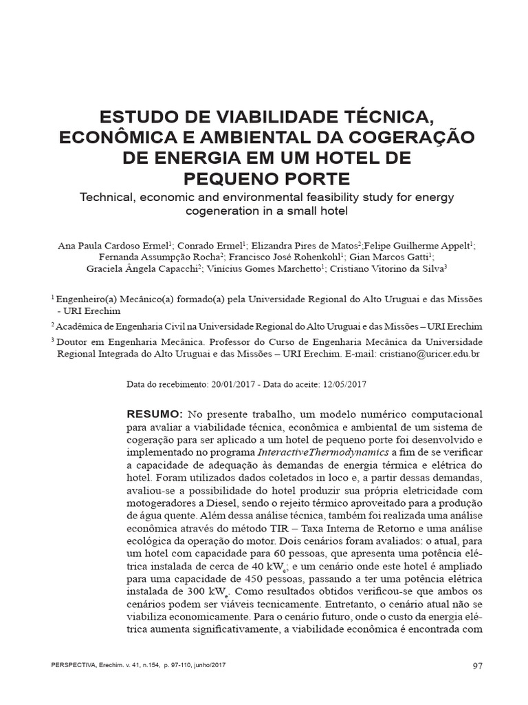 Estudo de Viabilidade Tecnica | PDF | Calor | Valor Presente líquido