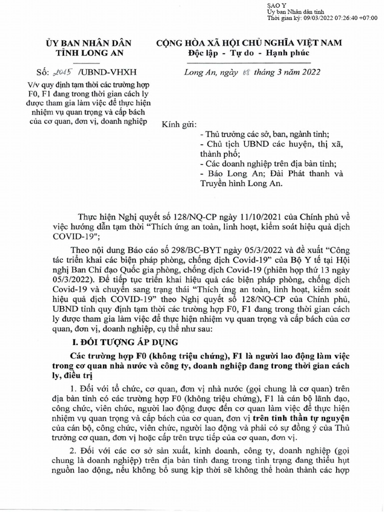 2015_UBND-VHXH_08-03-2022_2015-quy định tạm thời F0, F1_1.signed | PDF