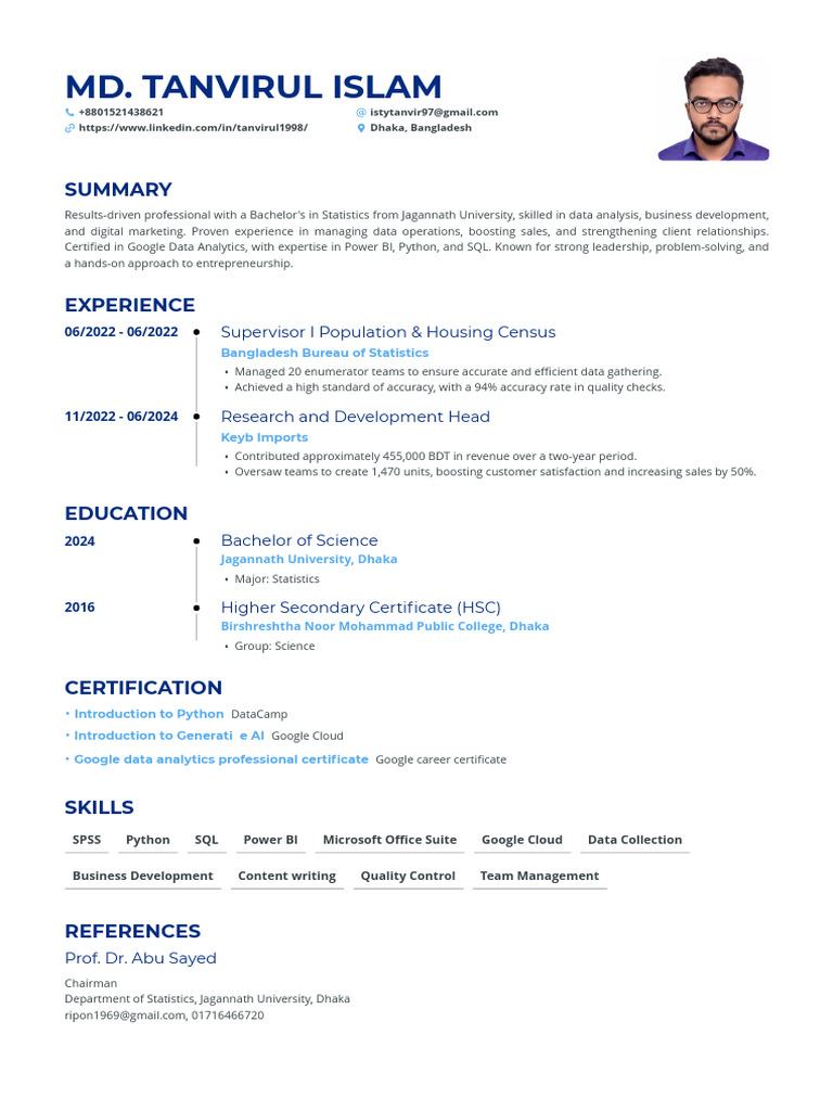 Md. Tanvirul Islam Resume | PDF