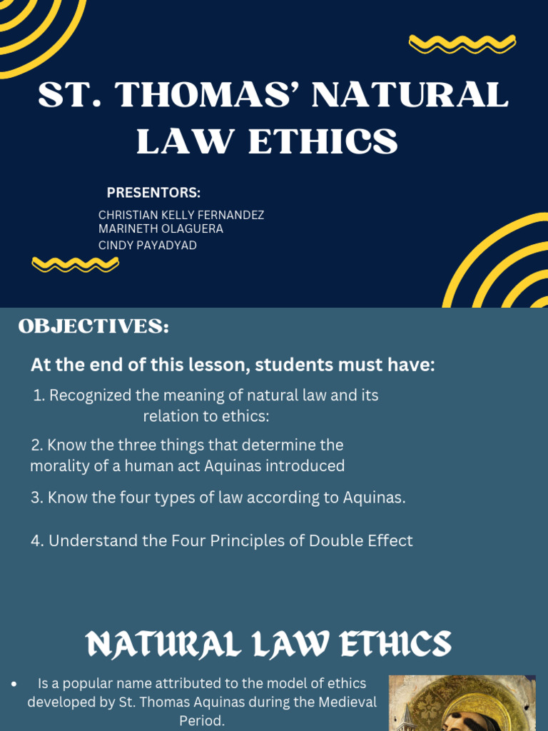 St. Thomas Aquinas' Natural Law Ethics | PDF | Natural Law | Thomas Aquinas